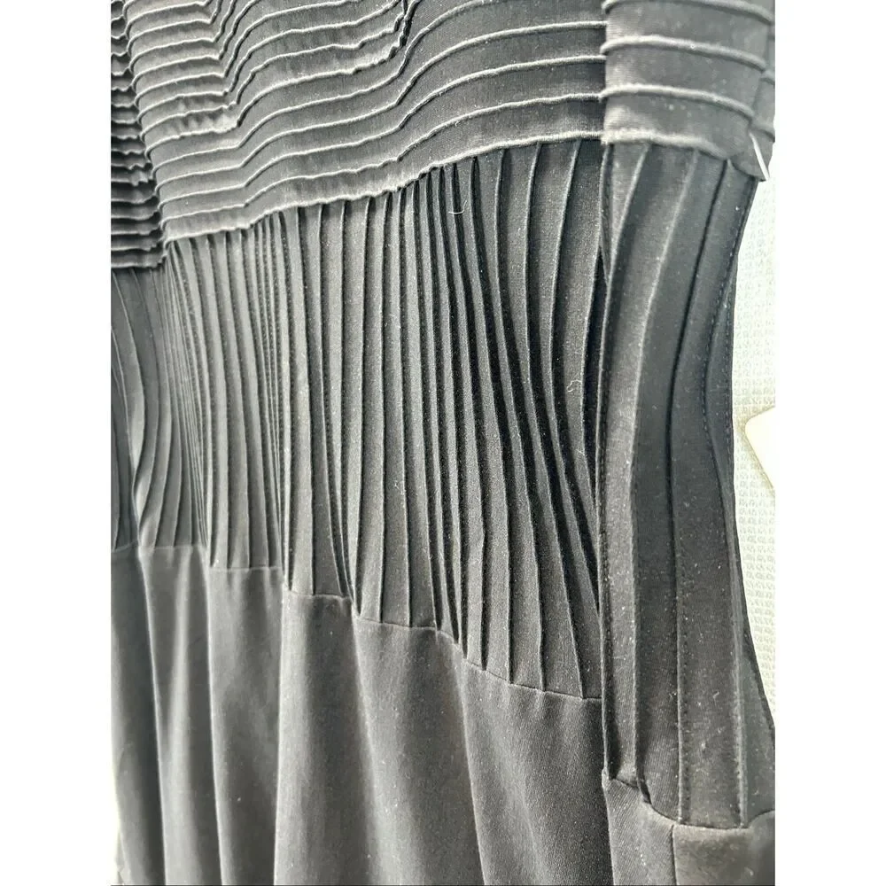 Tadashi Shoji | Dresses | Tadashishoji Black Pleated Mesh Illusion Fit ...